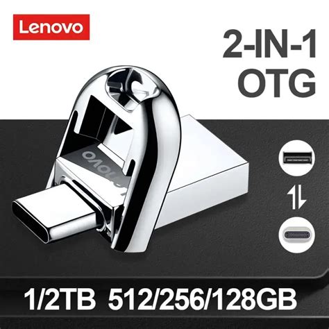 Original Lenovo 2 IN 1 Usb Flash Drive 2 Tb High Speed USB 3 2 Type