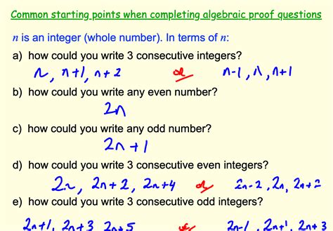 Algebraic Proofs Teaching Resources