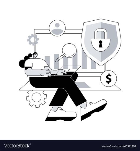 Cyber Security Risk Management Abstract Concept Vector Image