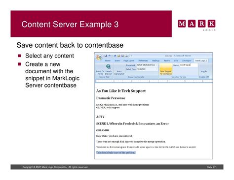Content Server Example Save