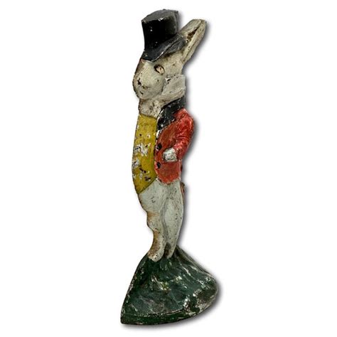 Rare Antique American Albany Foundry Model 94 Rabbit With Top Hat Cast