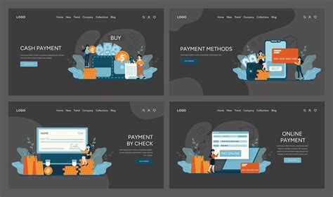 Premium Vector Web Interface Payment Methods Set Interfaces For Cash
