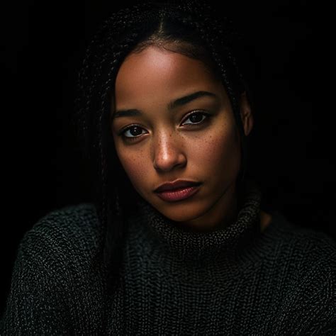 Premium Photo Portrait Of Young Beautiful African American Woman With