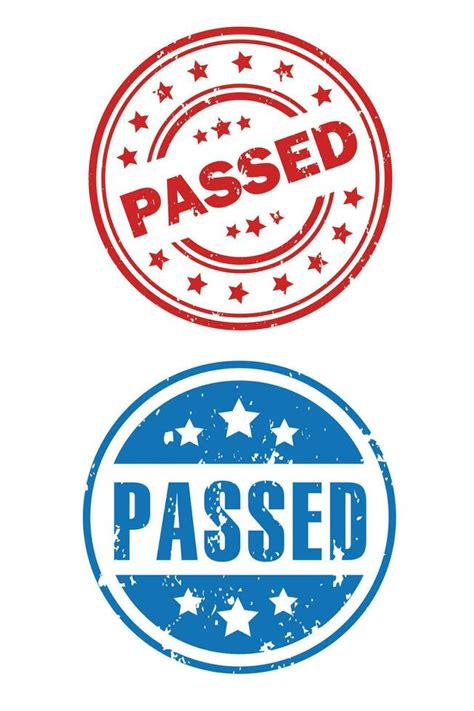 Circle Passed Vector Stamp In Green And Red Colors Passing Rubber