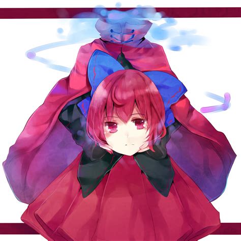 Safebooru 1girl Blush Bow Cape Frown Hair Bow Headless Long Sleeves