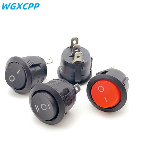 원형 소켓 스위치 미니 로커 스위치 버튼 전원 공급 장치 블랙 및 레드 On Offon Off On 스위치 6a 10a 125v Ac 3 핀 15 개