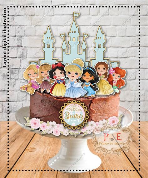 Arquivo de Corte Topo de Bolo Princesas Disney 22 no Elo7 Pedaço de
