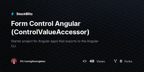 Form Control Angular ControlValueAccessor StackBlitz