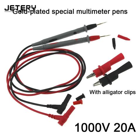 Multimeter Tip Super Thin Tip Tester 20a Ammeter 1000v Alligator Clip