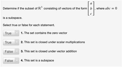 Solved Determine If The Subset Of R Consisting Of Vectors Of The Form