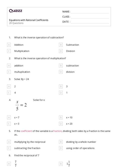 50 Mixed Addition And Subtraction Worksheets For 8th Year On Quizizz