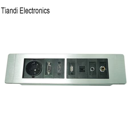 Usb 데이터 연결 콘센트 멀티미디어 벽 소켓 Eu 전원 플러그 알루미늄 합금 패널 35 오디오 마이크vgahdmirj45 인터페이스hdmi Socket