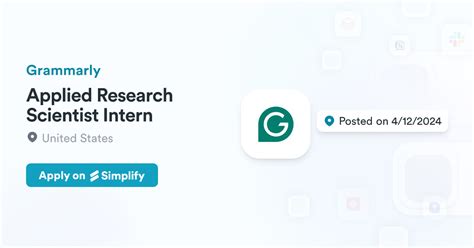 Applied Research Scientist Intern Grammarly Simplify Jobs