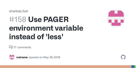 Use Pager Environment Variable Instead Of Less · Issue 158 · Sharkdp