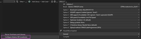 Stm Development Configuring Arduino Ide Visual Studio To Build And Deploy To Stm Based Boards
