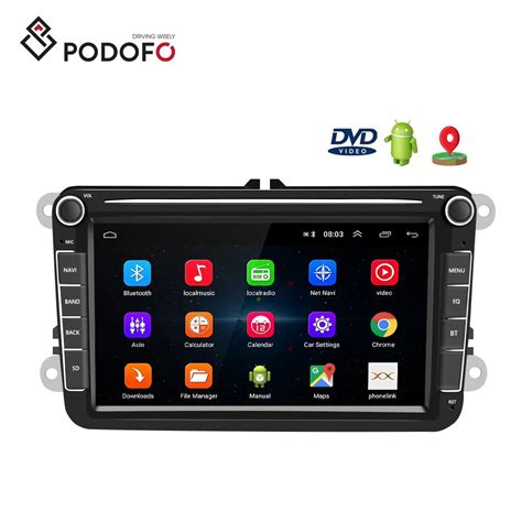 Podofo Android Din Autoradio Mobil Radio Mobil Android Player Gps Wifi Bt Untuk Vw Passat