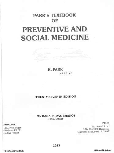 Parks Textbook Of Preventive And Social Medicine Pdfepub Version