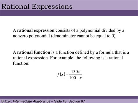 Ppt Chapter 6 Rational Expressions Functions And Equations
