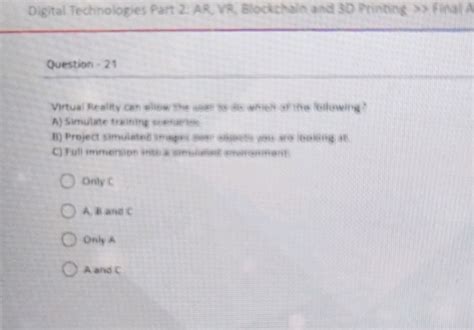 Digital Technologies Part 2 AR VR Blockchaic StudyX
