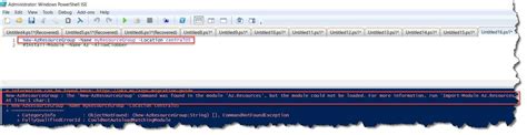 The Term New Azresourcegroup Is Not Recognized As The Name Of A