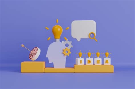 Premium Photo 3d Rendering Concept Idea And Creativity Illustration
