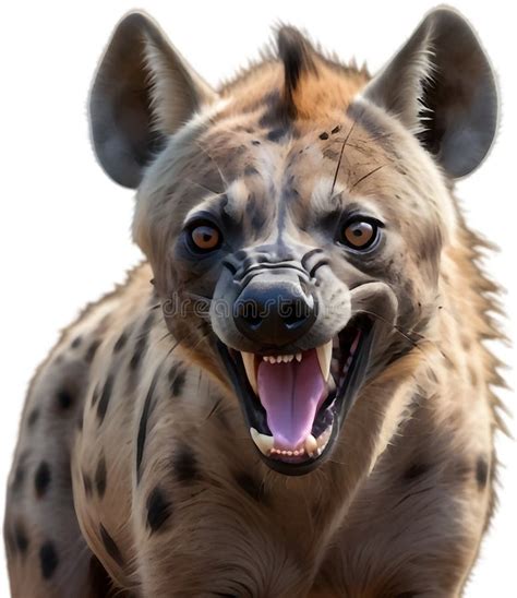 Cartoon Hyena Spotted Coat Mischievous Grin Stock Illustration