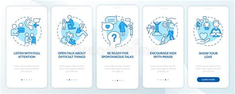 Positive Communication Blue Onboarding Mobile App Screen Stock Illustration Illustration Of