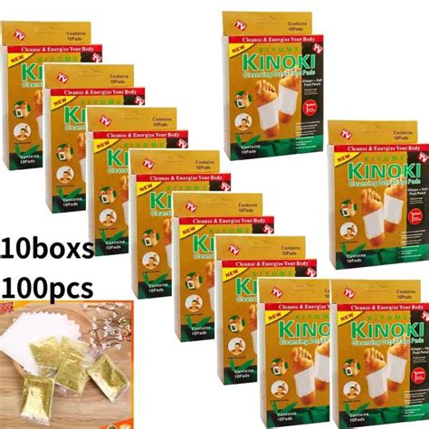 10boxs）100pcs）original Kinoki Cleansing Detox Foot Pads Organic Herbal
