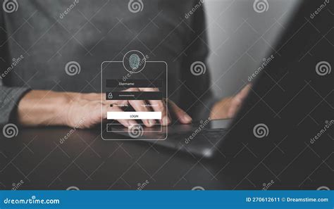 Using Laptop With Fingerprint Scan Or Biometric Authentication Virtual Interface For User Log In