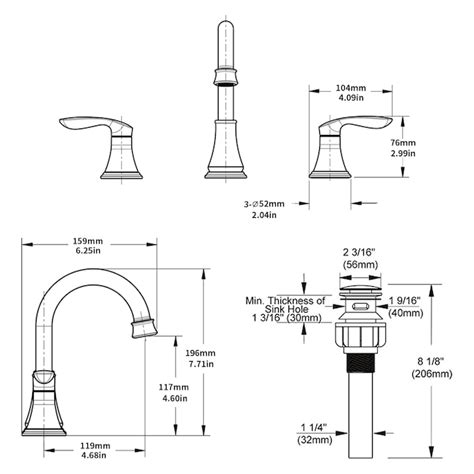Fapully Brushed Gold Widespread 2 Handle Swivel Bathroom Sink Faucet