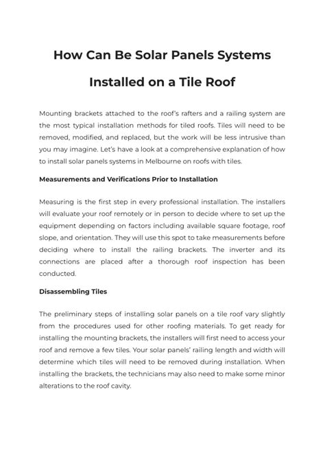 Ppt How Can Be Solar Panels Systems Installed On A Tile Roof Powerpoint Presentation Id
