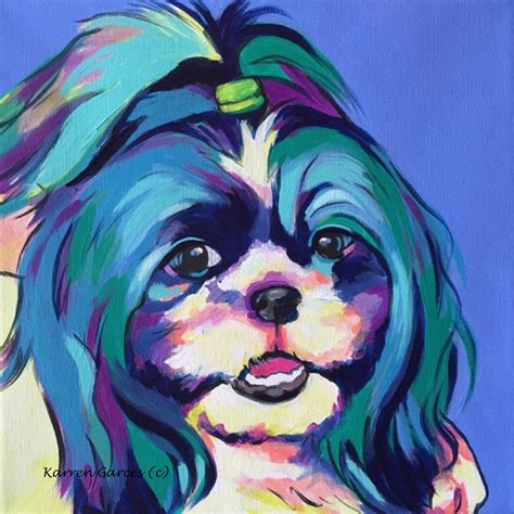 Shih Tzu Pet Portrait Colorful Dog Pop Art Custom Dog Art Dog