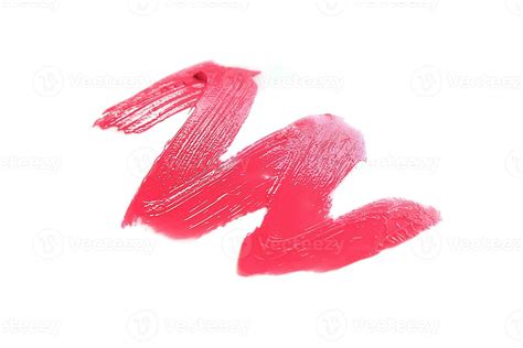 Pink Lipstick Swatch Isolated On White Background Cosmetic Product
