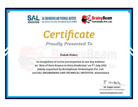 Daksh Dubey On Linkedin Datascience Webinar Certificate