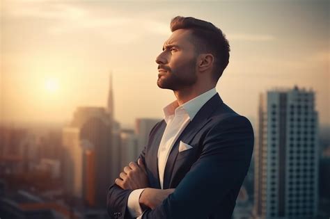 Premium Photo Happy Wealthy Rich Successful Business Man Standing