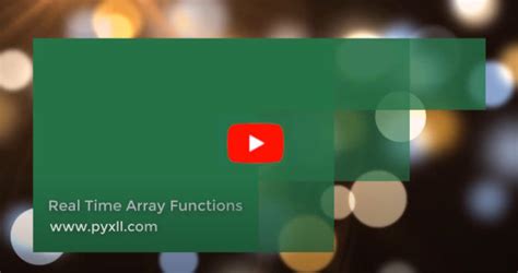 RTD Array Functions PyXLL Video Guides