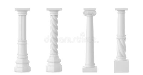 Ancient Roman Column Made Of White Clay Stock Vector Illustration Of