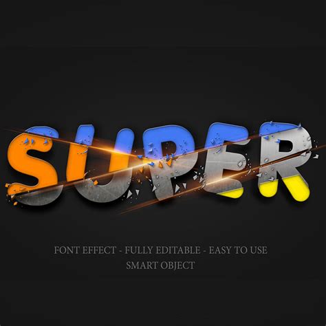 3d Font Colorful Iron Effect Template Masterbundles