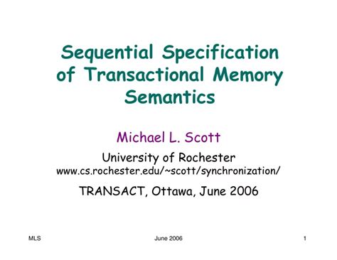 Ppt Sequential Specification Of Transactional Memory Semantics