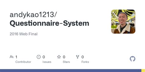 Github Andykao Questionnaire System Web Final