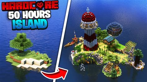 I Survived 50 Hours On A Deserted Island In Minecraft Youtube