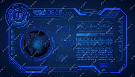 Premium Vector World Hud Binary Circuit Board Future Technology Blue Hud Cyber Security