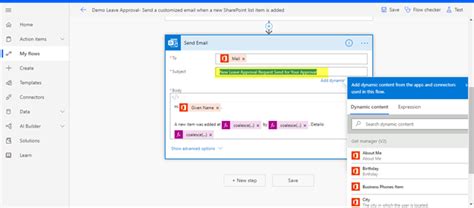 how to send a customized email when a new sharepoint list item is added