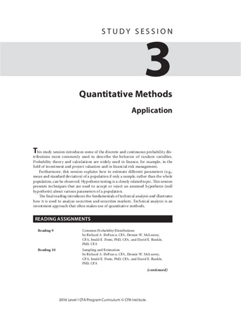 pdf quantitative methods reading assignments reading 10 sampling and