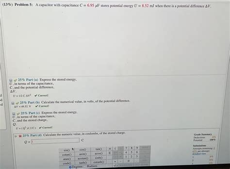 Solved 3 Problem 5 A Capacitor With Capacitance C 6 95μf
