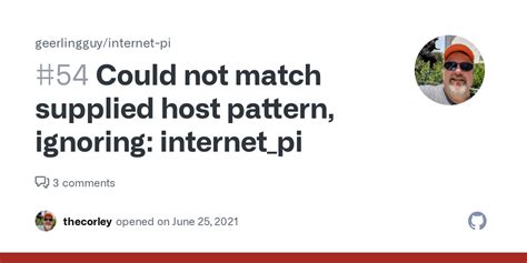 could not match supplied host pattern ignoring internet pi · issue