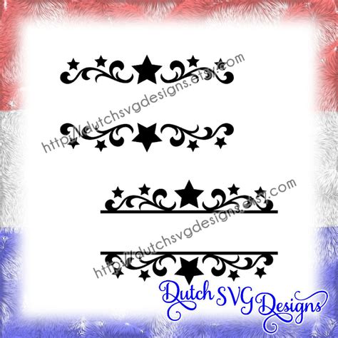 Split Border Monogram Stencils Svg