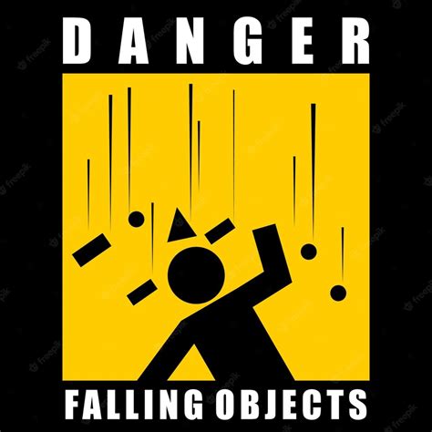 Premium Vector Danger Falling Objects Sticker Label
