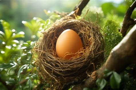 Premium Photo Natures Anticipation Single Egg Rests In A Cozy Nest