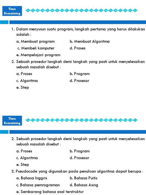 Soal Latihan Logika Algoritma Bsi Pdf Komputer Teknologi And Rekayasa